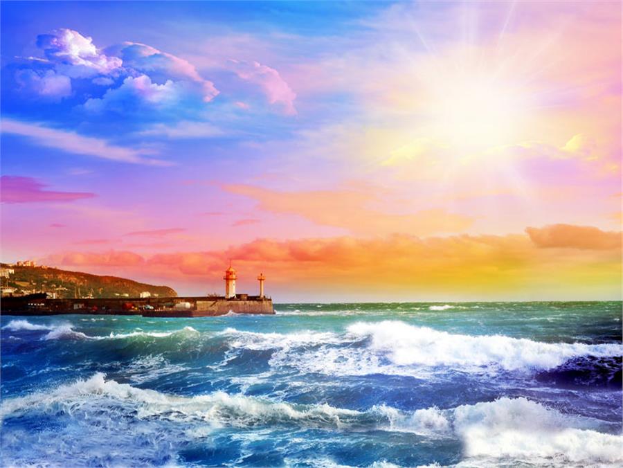 Dalgalı Koy Deniz Manzara Duvar Kağıdı